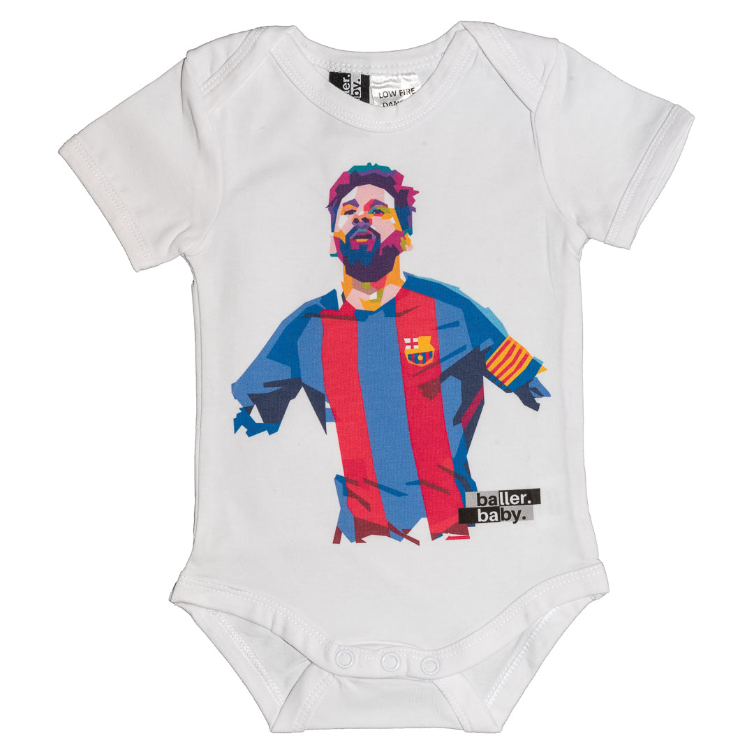 Messi ‘OG’ Range Short Sleeve Baby Onesie | Cool Baby Clothing – Baller ...