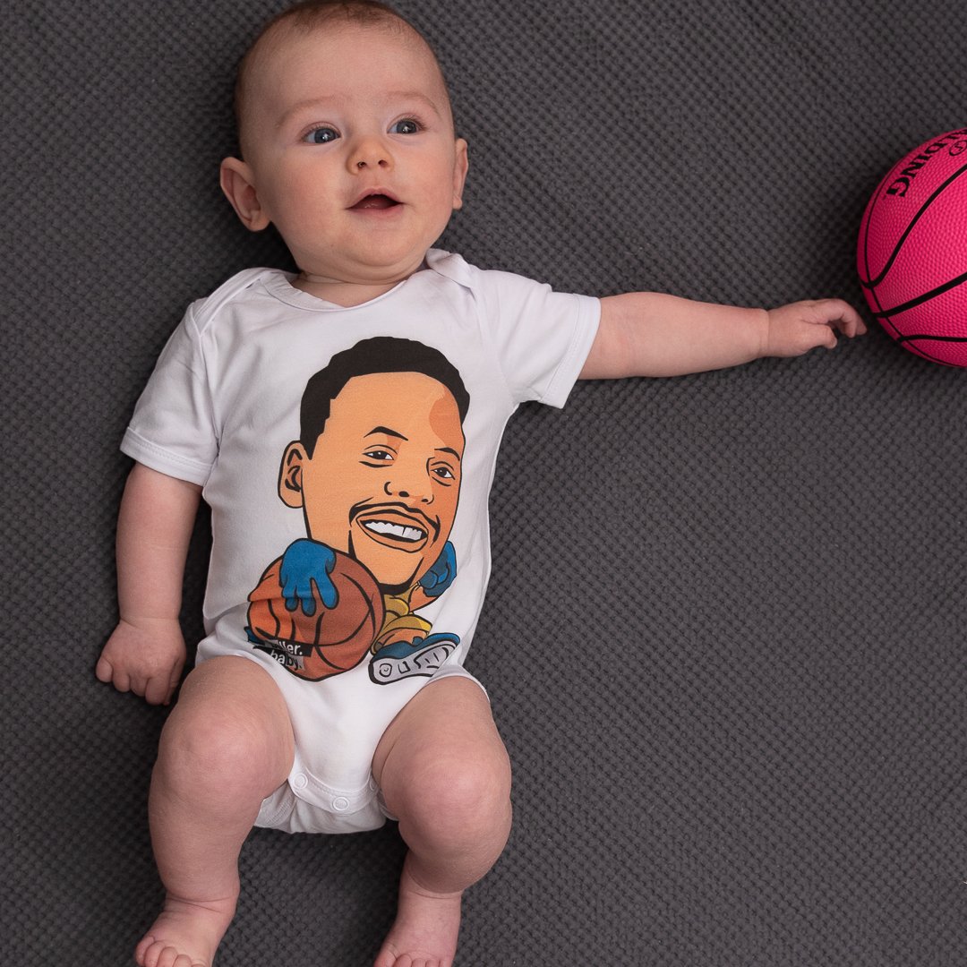 Curry ‘Baby Baller' Short Sleeve Onesie | Cool Baby Clothing – Baller ...